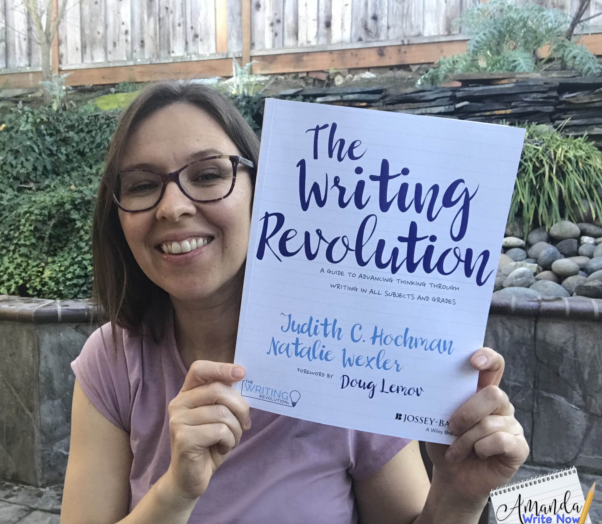 Amanda with Writing Revolution Book - Amanda Write Now