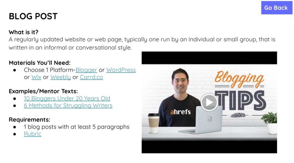 Free Choice Writing Project - Amanda Write Now