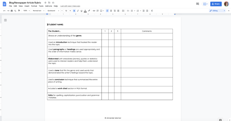 Free Choice Writing Project - Amanda Write Now