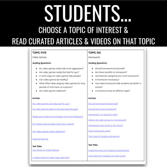 Teach students argumentative writing skills using video